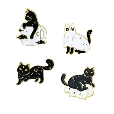 Tatum88 Cats Shape Novelty Cartoon Cute Enamel Brooch Pins for ...