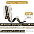 2 Rolls Graduation Ribbons 3/8 Inch 10 Yards/roll White&Black Congrats ...