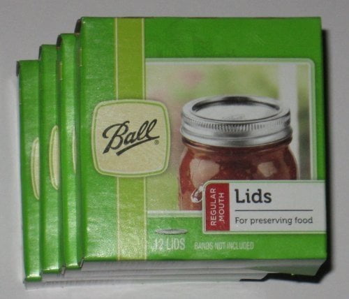 Ball Regular Mouth Jar Lids, 12 Lids per Box Set of 4 Boxes = 48 Total ...