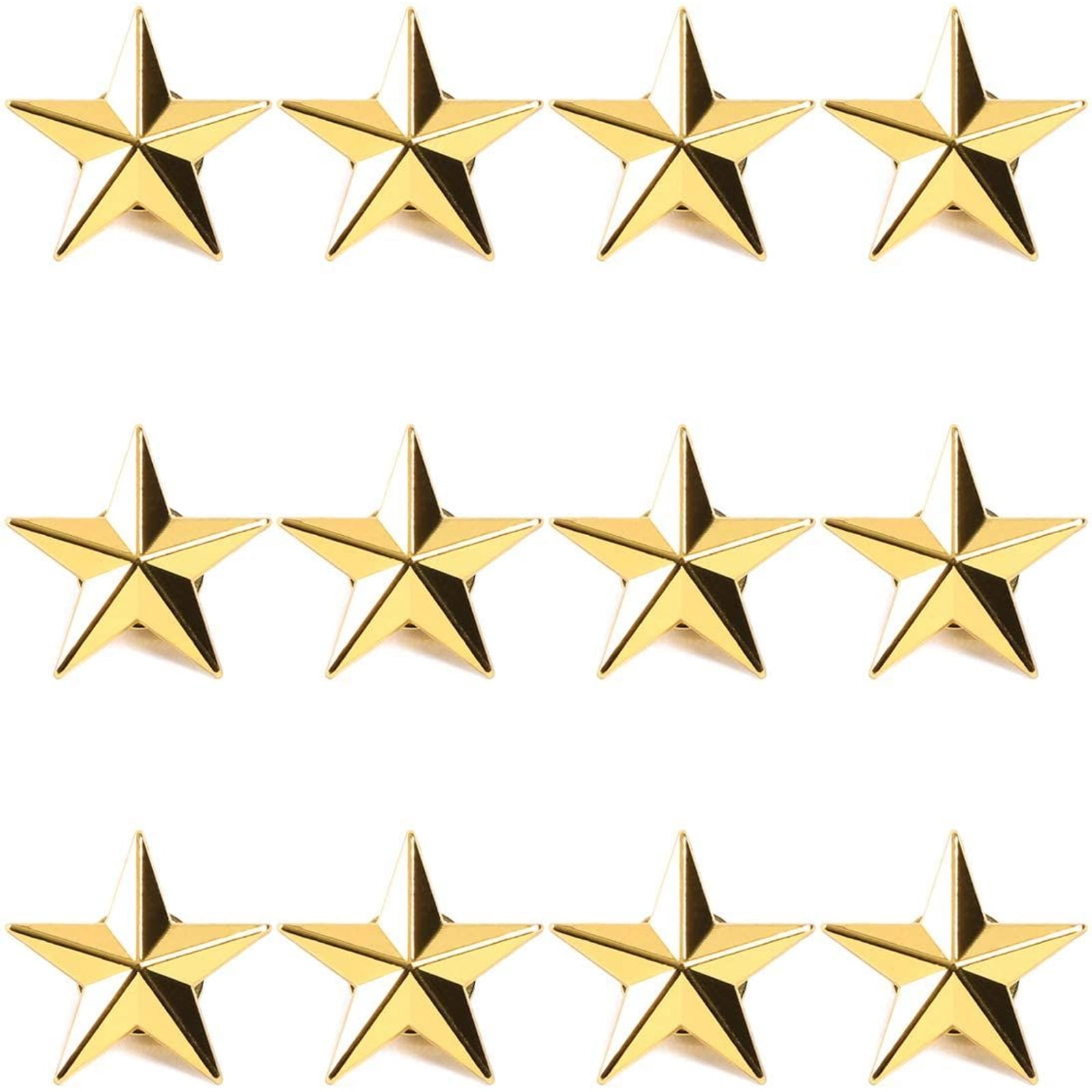 Gold Point Star Lapel Pins, Enamel Pin Set (1 in, 12 Pack) - Walmart.com