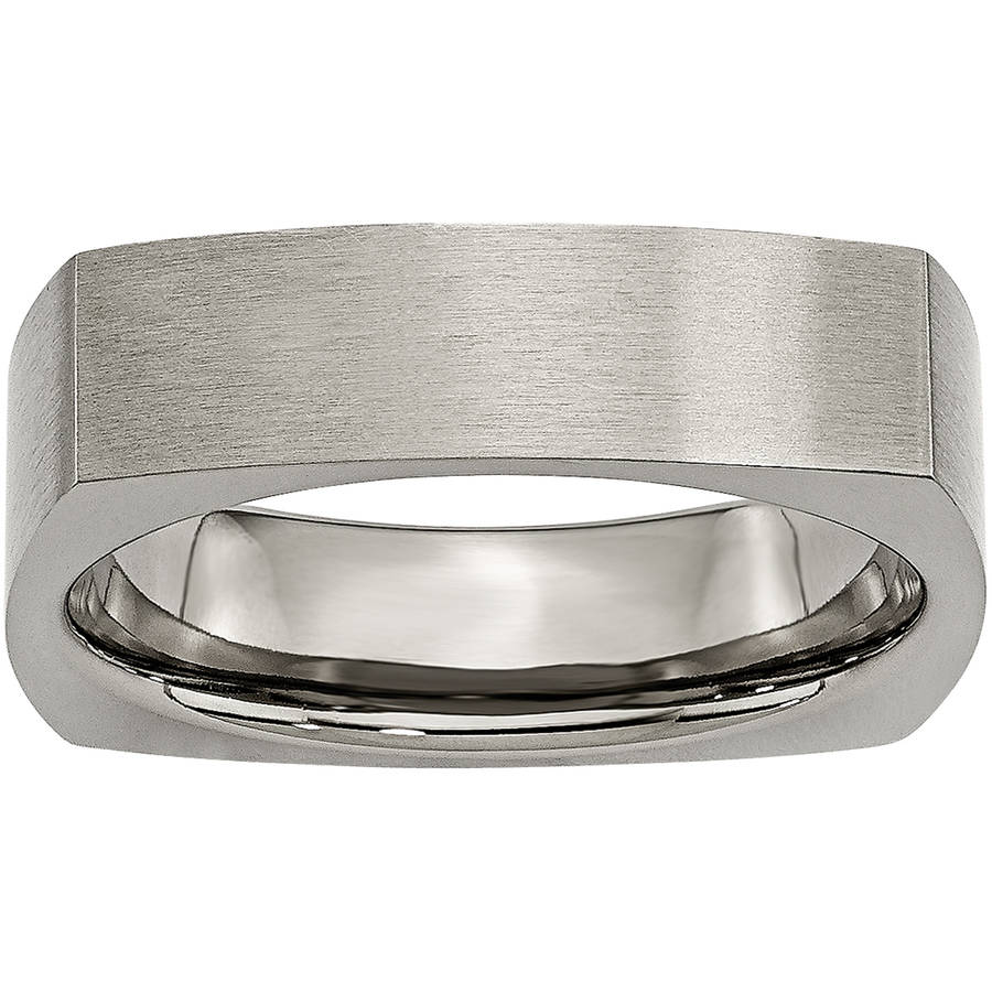 Titanium Square 6mm Satin Band - Walmart.com