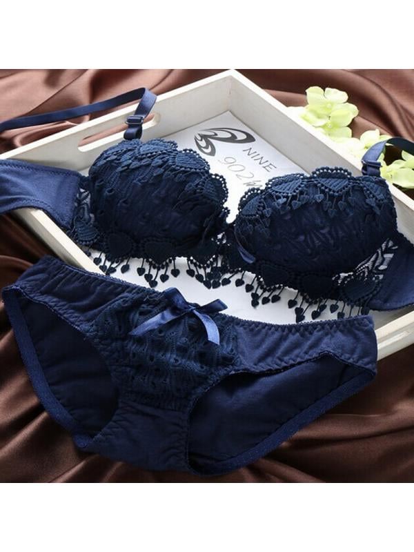 Women's Sexy Romantic Embroidery Lace Extreme Padded Push Up Underwear ...
