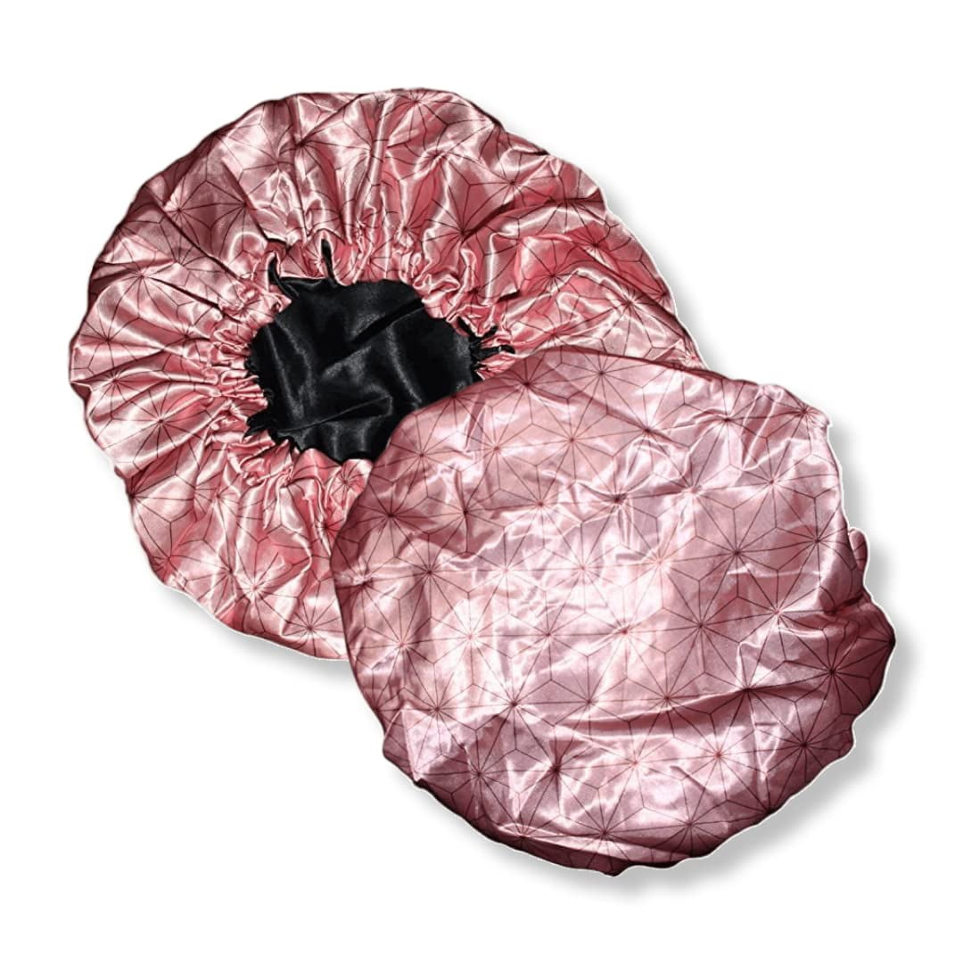 Large Bonnet - Silky Satin Bonnet with Elastic Soft Band (Pink Nzko ...