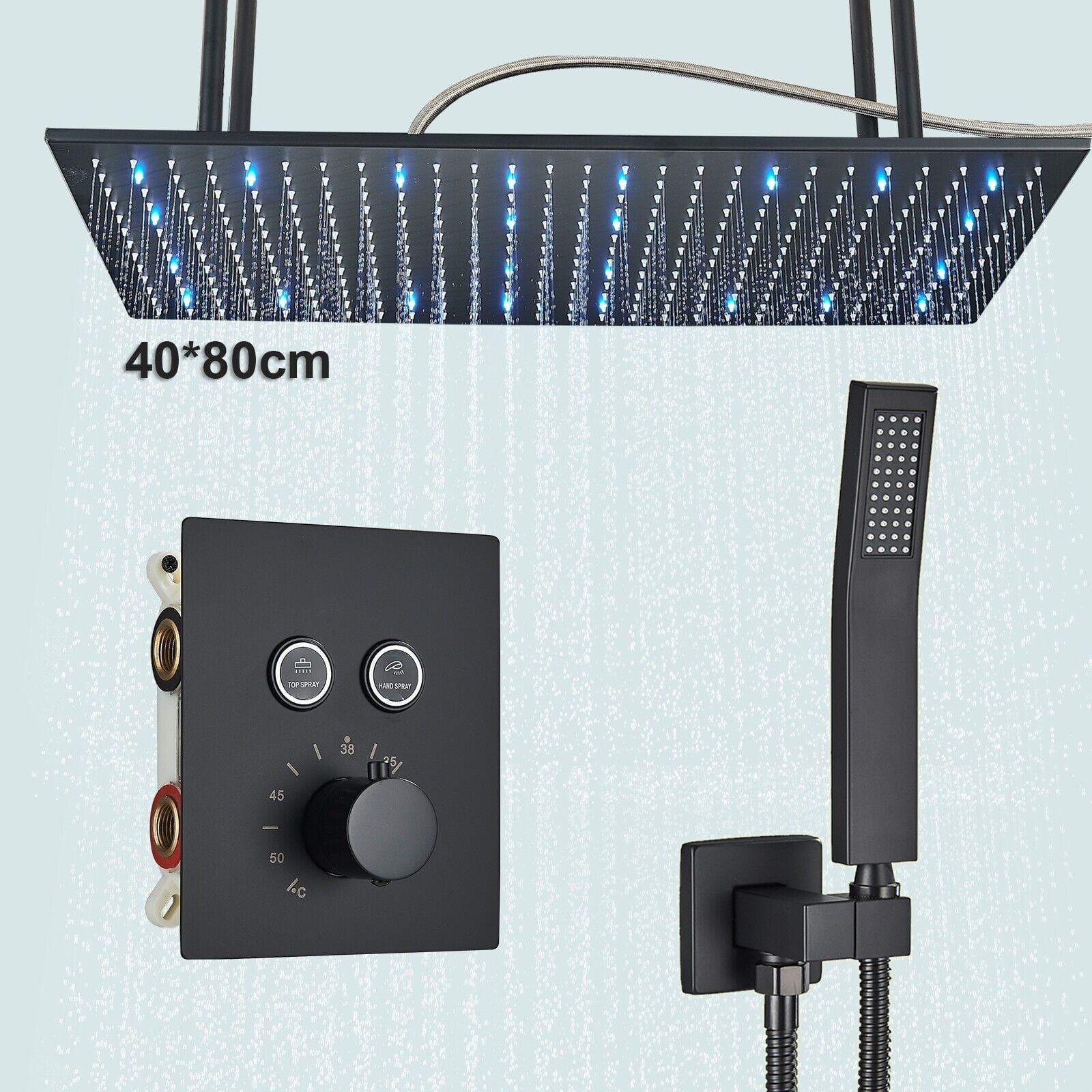 Zovajonia Concealed Thermostat Shower Fittings Bathroom Shower Set iBox ...