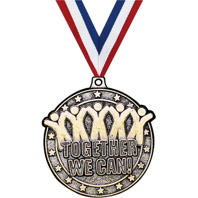 Teamwork Medals, 2" Gold Diecast Teamwork Medal Award 1 Pack - Walmart.com