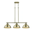 Golden - 3602-3LP AB-WH - Three Light Linear Pendant - Duncan - Aged ...