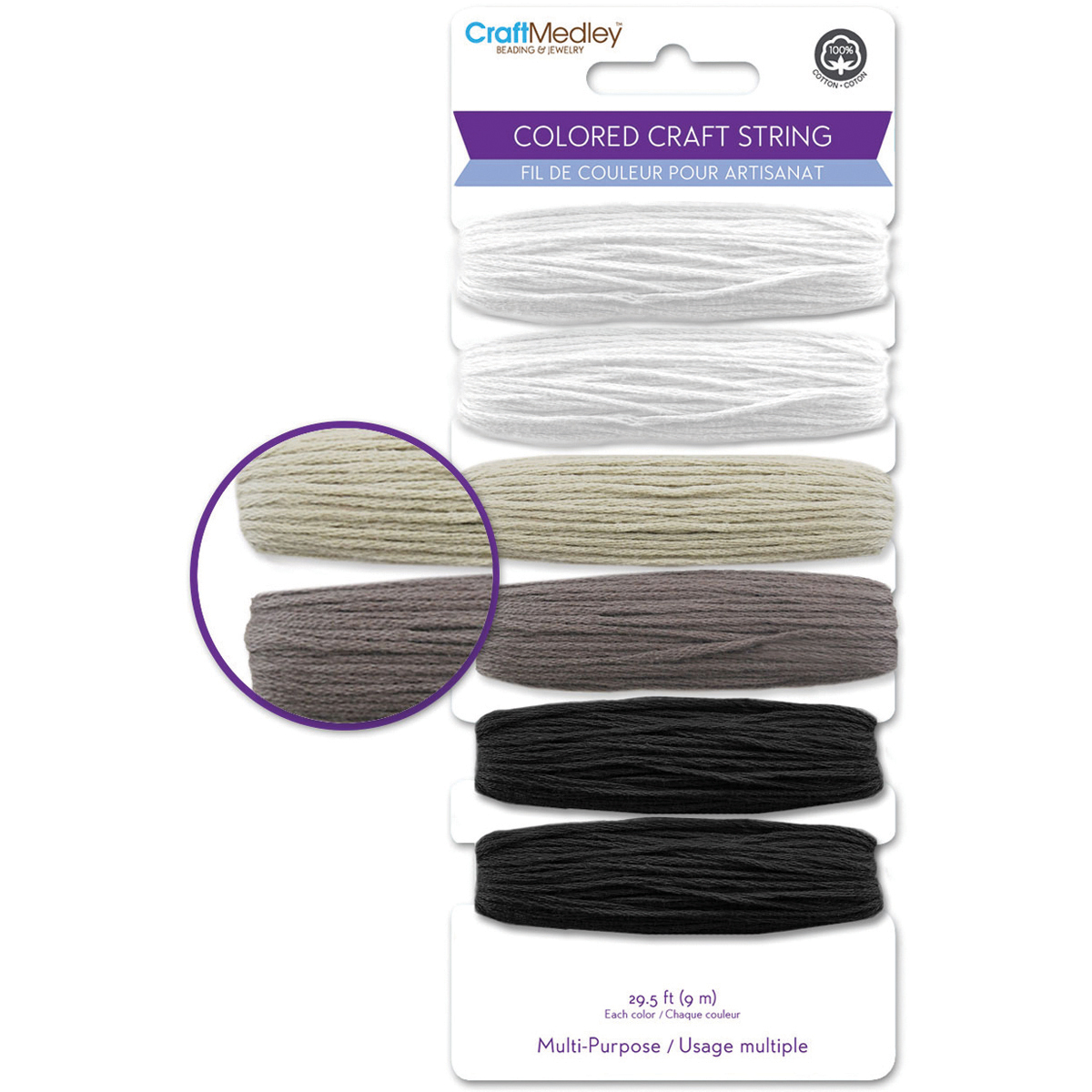 Mulitpurpose Colored Craft String 29.5'/Pkg-Black & White Mix | Walmart ...