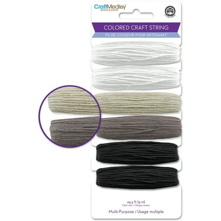 Mulitpurpose Colored Craft String 29.5'/Pkg-Black & White Mix - Walmart.ca