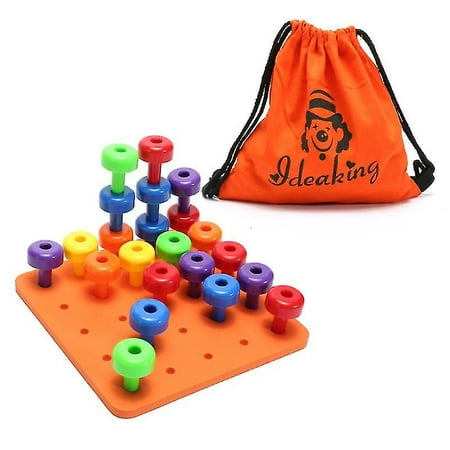 Wooden Peg Board Set Children Classification Toys Fine Motor Skills ...