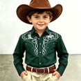 Boys Western Cowboy Print Shirt Long Sleeve Button Down Casual Top for ...