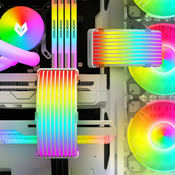 jinnoda 5V ARGB PC RGB GPU Cable Sync PC Cables for PC Case (White ...