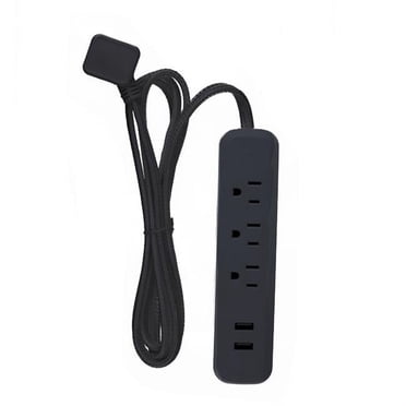 Globe Electric 1625 Watt Designer Series 6-ft 3-Outlet Gray USB Surge ...