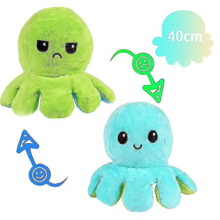 Z 40cm Giant Reversible Octopus Stuffed Animal Reversible Happy Sad ...
