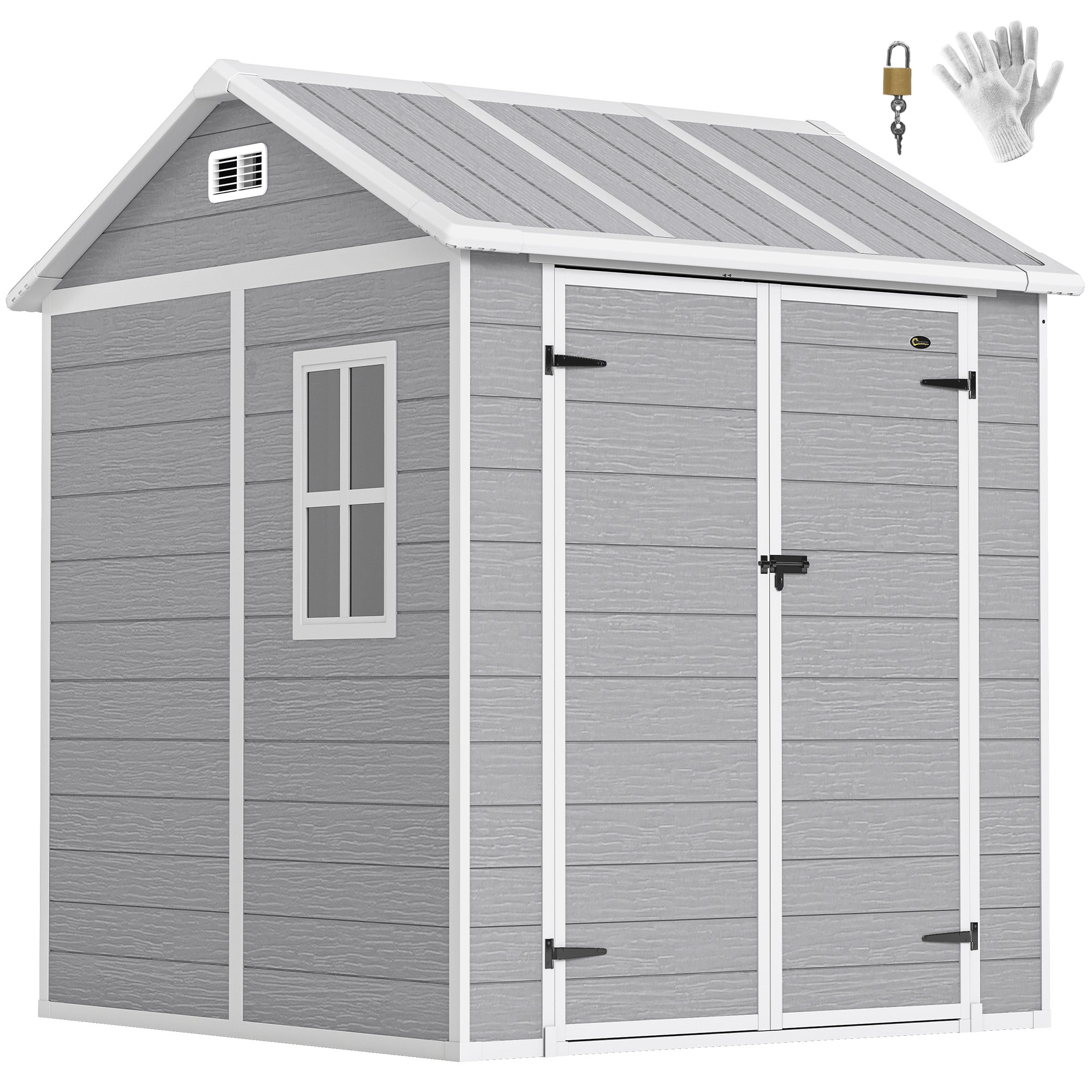 Click here for Outsunny 6 X 6 Outdoor Storage Shed  Resin Shed Wi... prices
