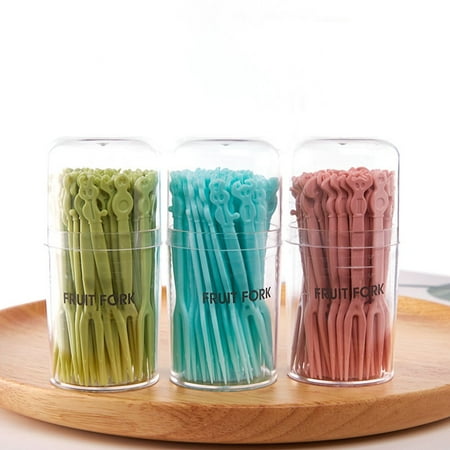 AMERTEER 50Pcs/Barrel Food Picks Disposable Multi-function Plastic ...
