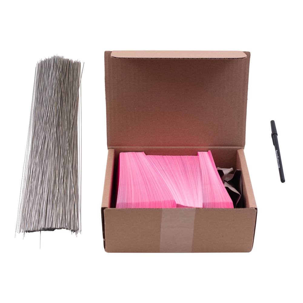 250 Pc Box Pink Warning - No Oil Tags Heavy Card Stock Reinforced ...