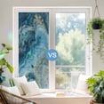 Blue Gold Marble Window Privacy Film Stain Glass,Reusable Decorative ...