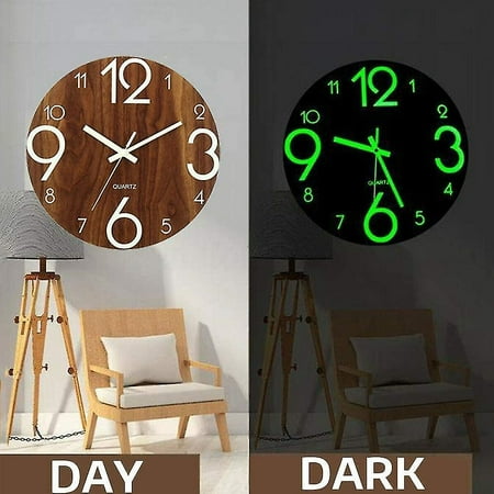Luminous Wall Clock,12inch Wall Clocks For Indoor/outdoor Living Room ...