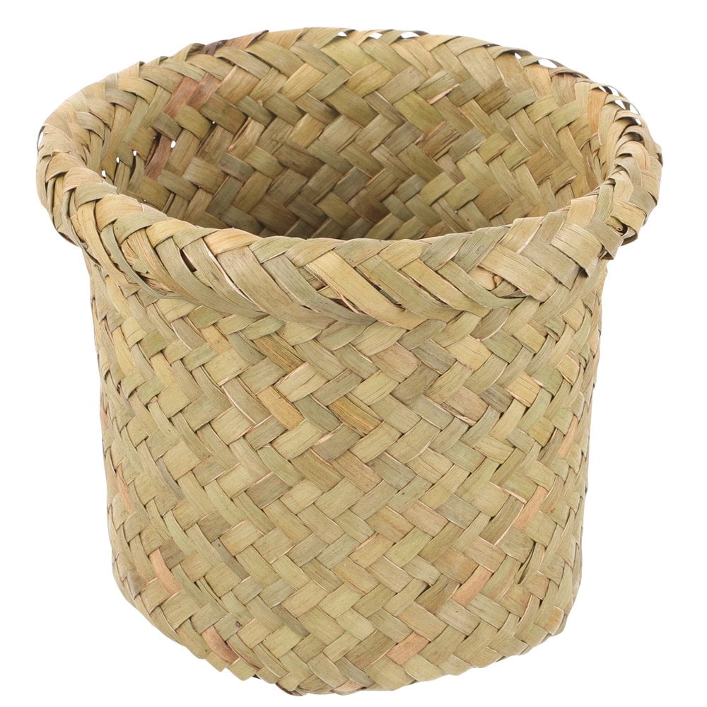 Dosaele Office Water Hyacinth Seagrass Wastebasket Rattan Trash Can ...