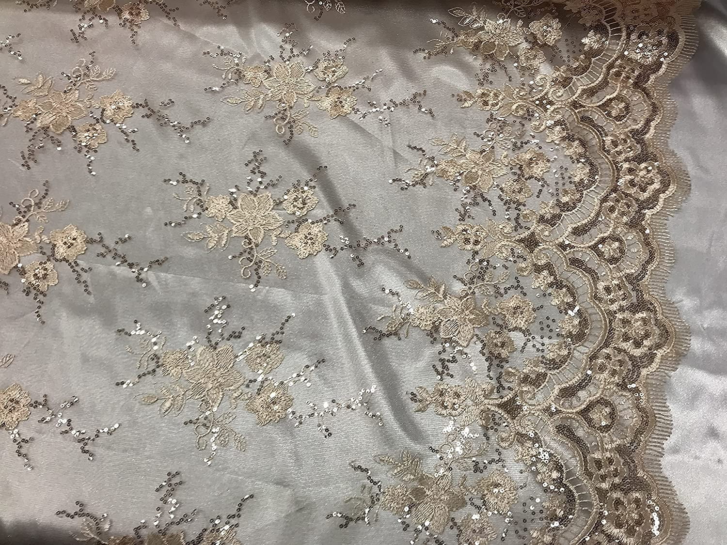 Valentina Textile Inc Valentina Textile Sequin lace Fabric with ...