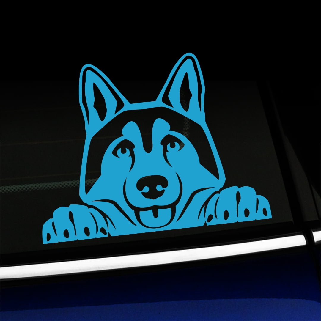 Peeking Husky - Vinyl Decal - Choose Color - [ICE BLUE] - Walmart.com