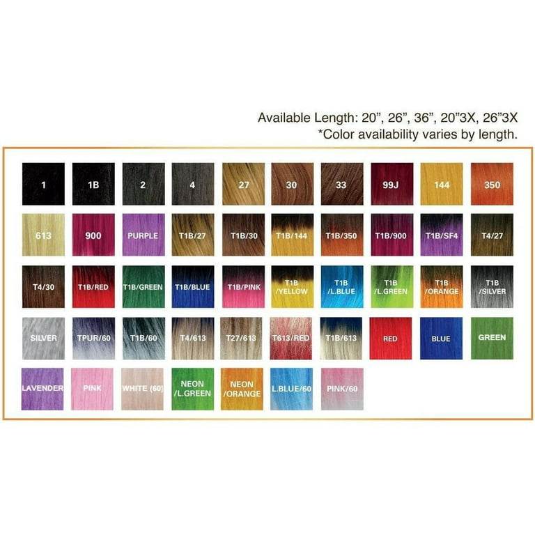 Xpression Hair Color Chart Hair Extensions HairBargains