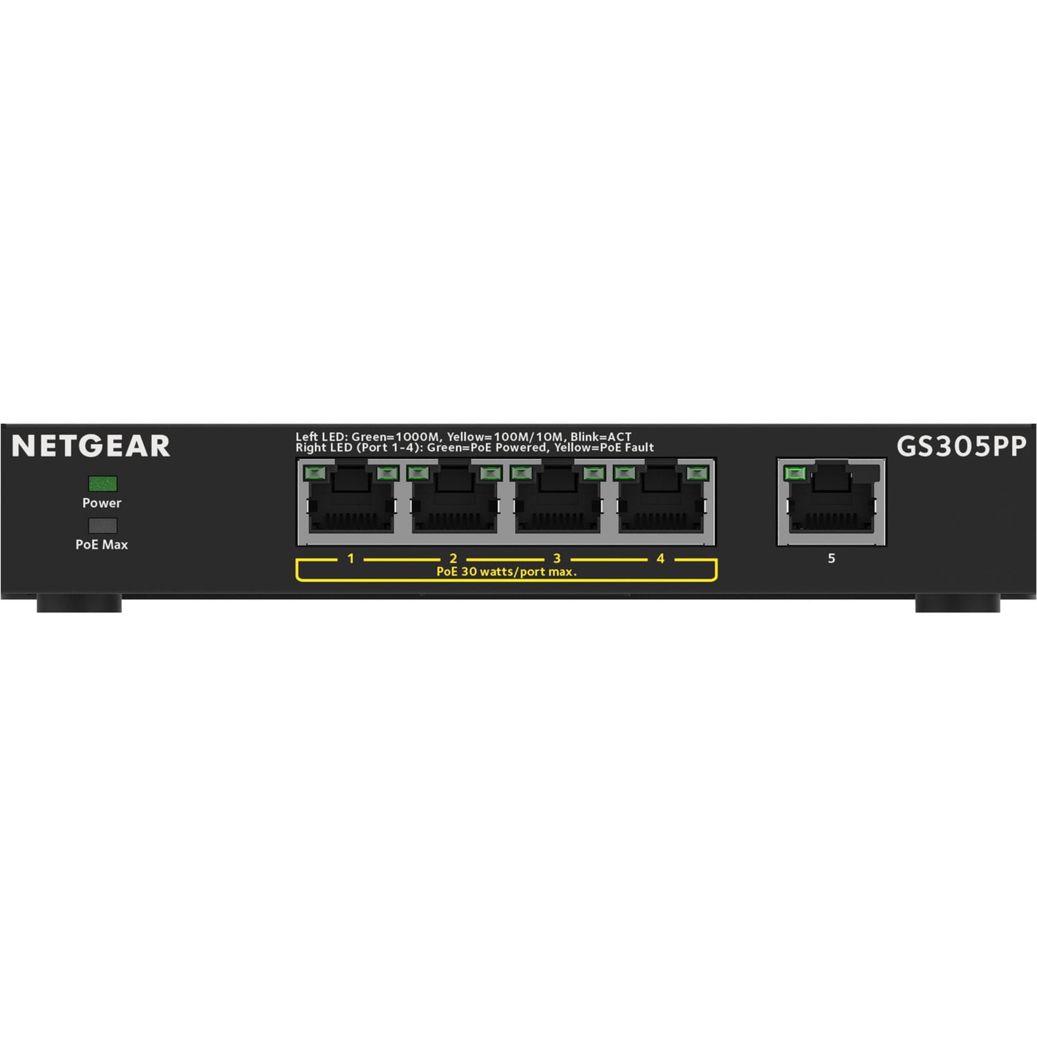 Netgear GS305PP-100NAS 5-Port Gigabit Ethernet SOHO Unmanaged Switch ...