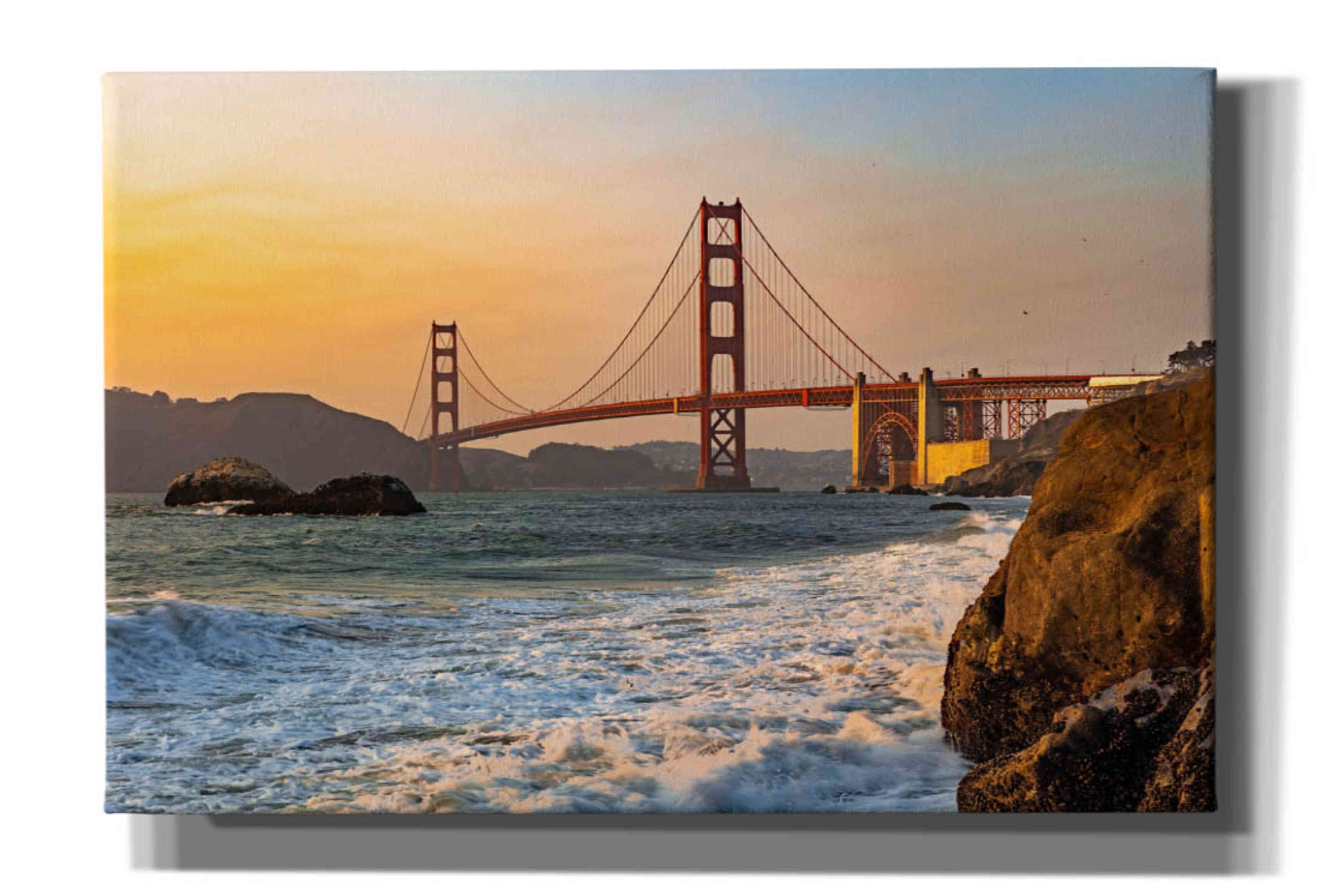 Epic Graffiti 'Golden Gate Bridge Sunset' by Epic Portfolio, Canvas ...