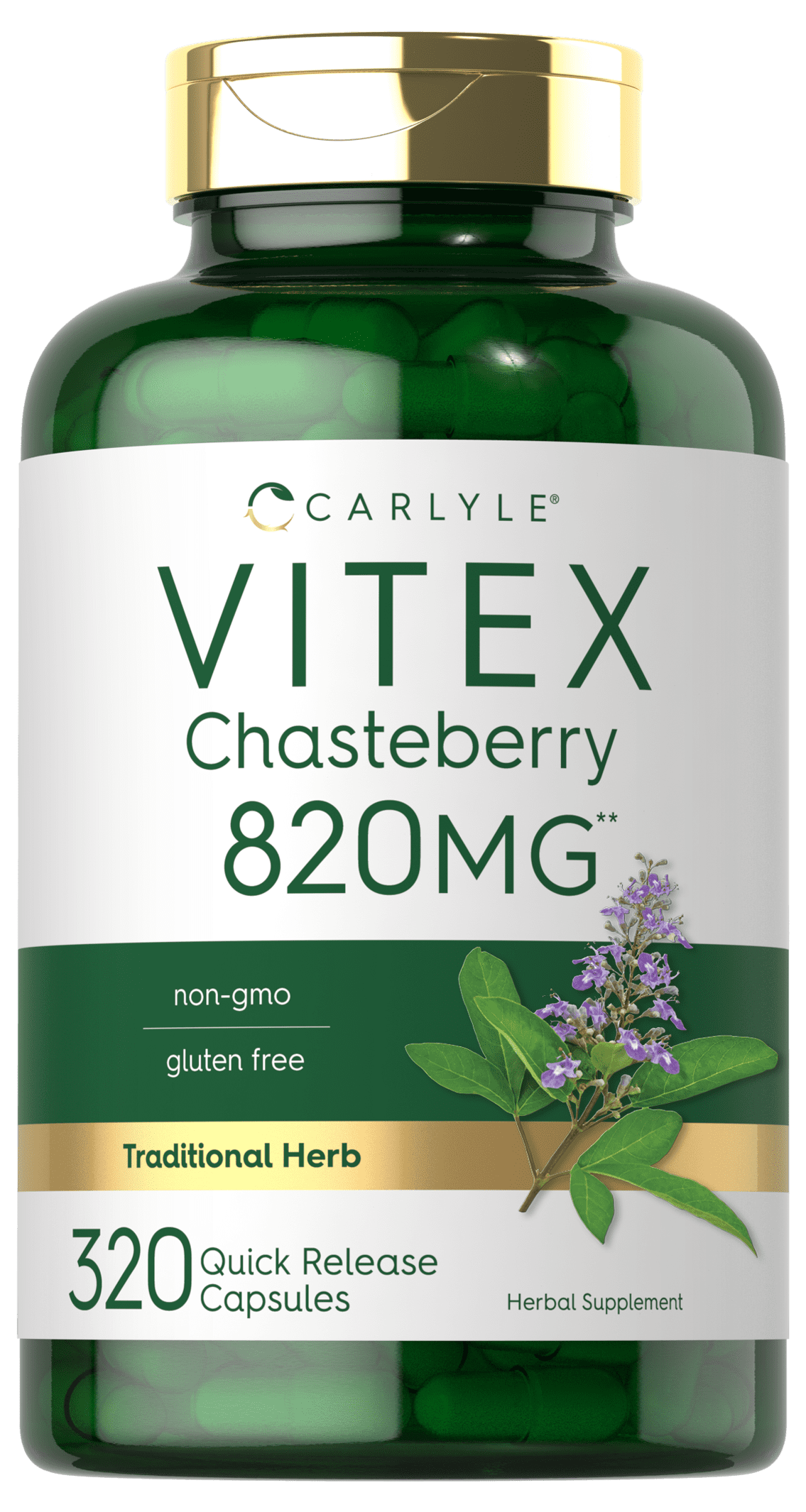 Vitex Chasteberry Supplement | 820mg | 320 Capsules | by Carlyle ...