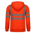 cllios Men's Hi Vis Hoodies Viz Visibility Zip Up Fleece Sweatshirt Work Hoodie Jacket ...