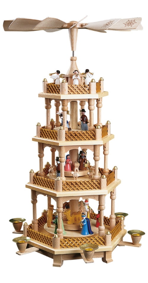German christmas pyramid Nativity scene, 3-tier, height 54 cm / 21 inch ...