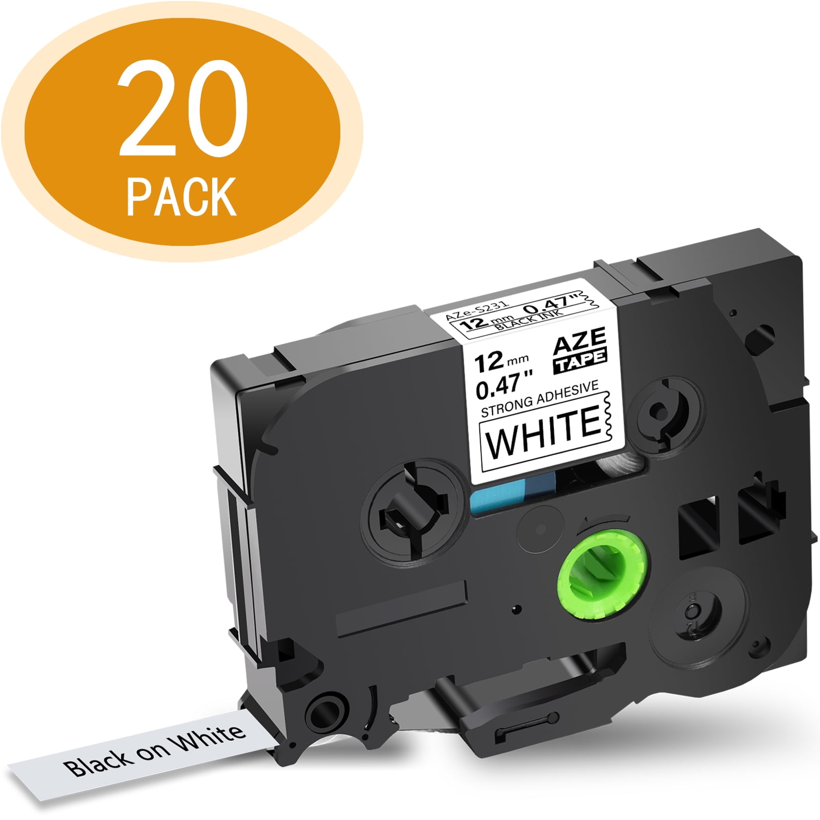 GREENCYCLE 20 Pack Compatible Brother P touch Extra Strength TZe Label Tape TZe S231 TZ S231 For greencycle-20-pack-compatible-brother-p-touch-extra-strength-tze-label-tape-tze-s231-tz-s231-for
