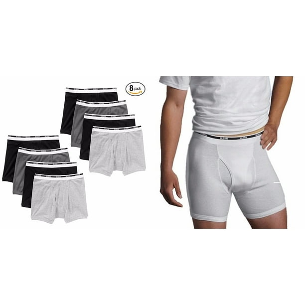 Gildan - Gildan Men's Boxer Briefs Premium Cotton Underwear 8-Pack ...