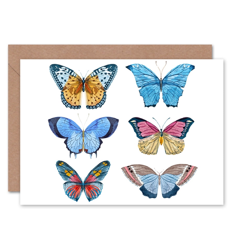 Butterflies Watercolour Greetings Card Plus Envelope Blank inside ...
