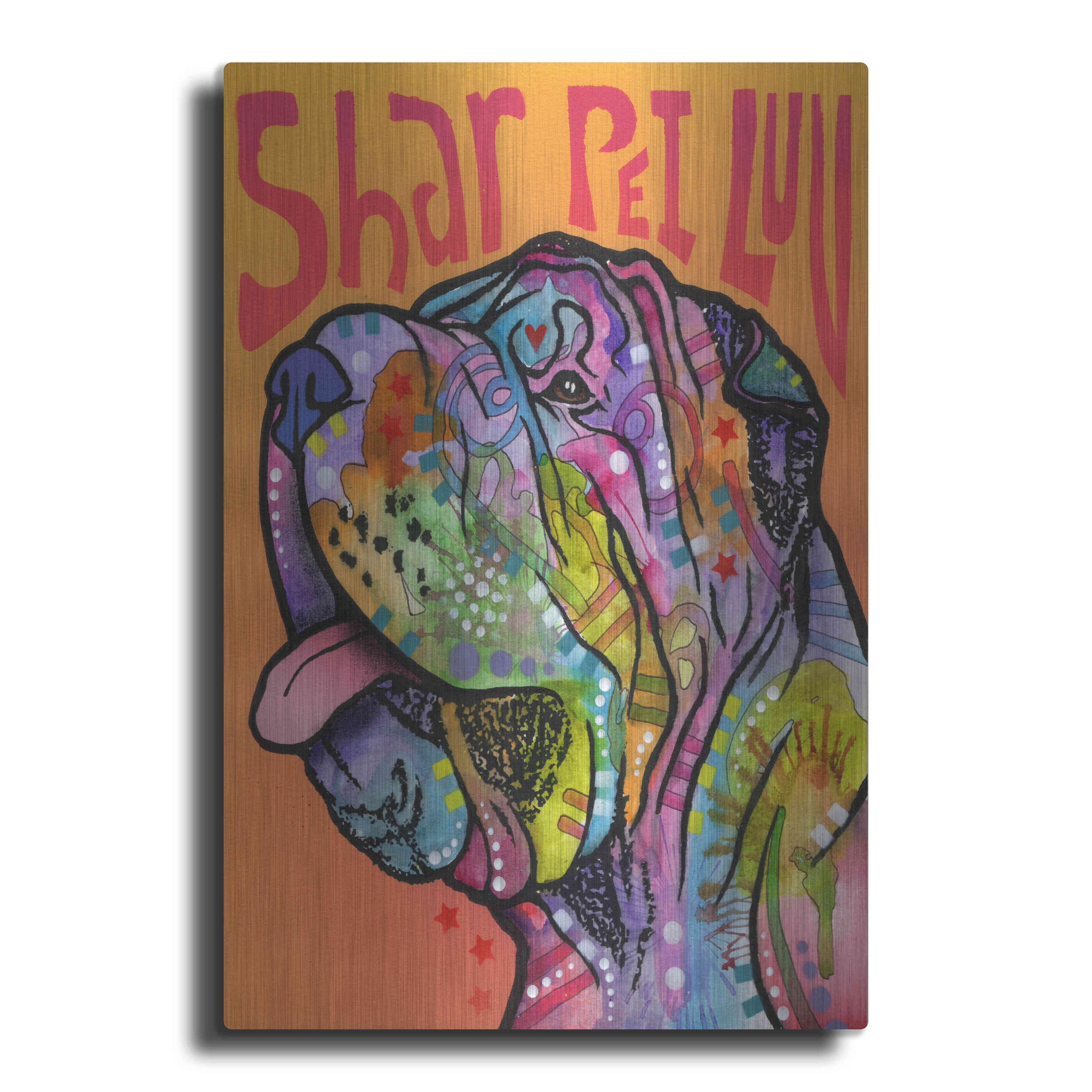 Luxe Metal Art 'Shar Pei Love' by Dean Russo, Metal Wall Art, 24"x36 ...
