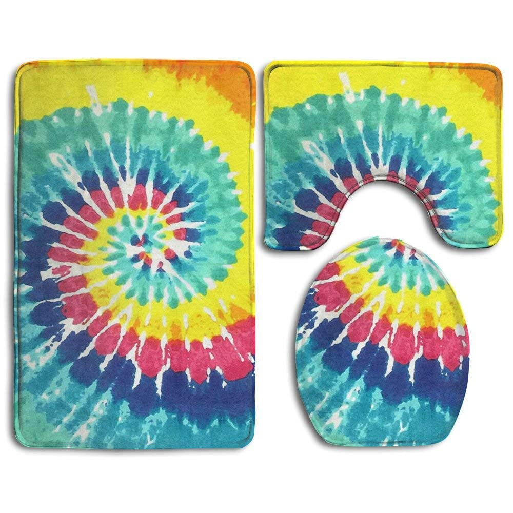 Click here for Xddja Tie Dye Rainbow 3 Piece Bathroom Rugs Set Ba... prices