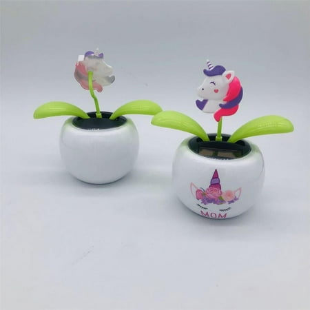 Flower Pot Solar Powered Dancing Shaking Ornaments Windowsill Figure ...