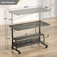 Height Adjustable Standing Desk with Power Outlets, 32" Manual Stand Up ...