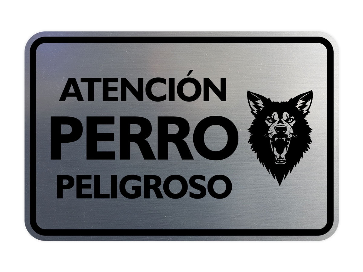 Signs ByLITA Classic Framed Atención Perro Peligroso Graphic Spanish ...