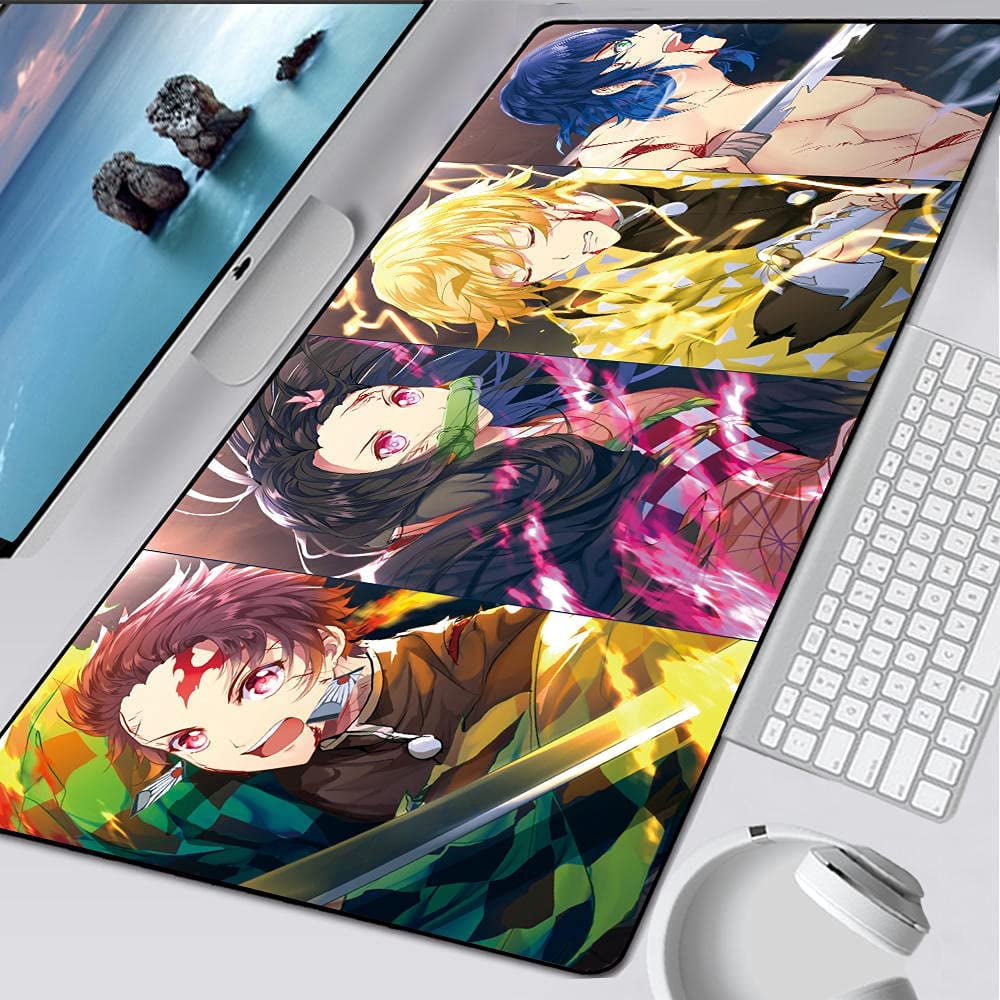 XL Anime Demon Slayer Pad Mouse HD Print Computer Gamer Locking Edge ...