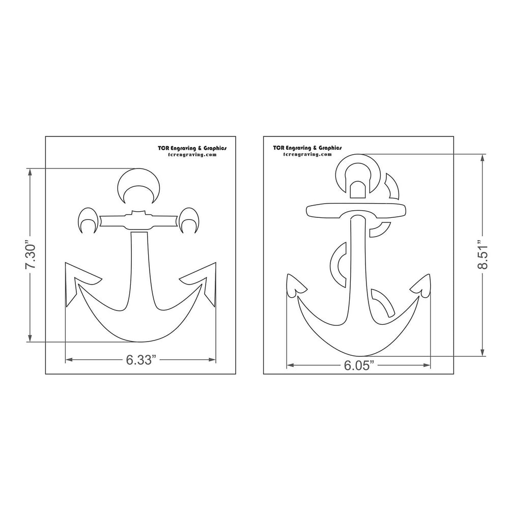 Large Anchor Stencils 8" X 10" Mylar 2 Pieces of 14 Mil - Painting ...
