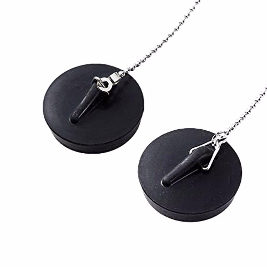 Click here for Freestylehome 2x Black Bath Plug With Chain Non-De... prices
