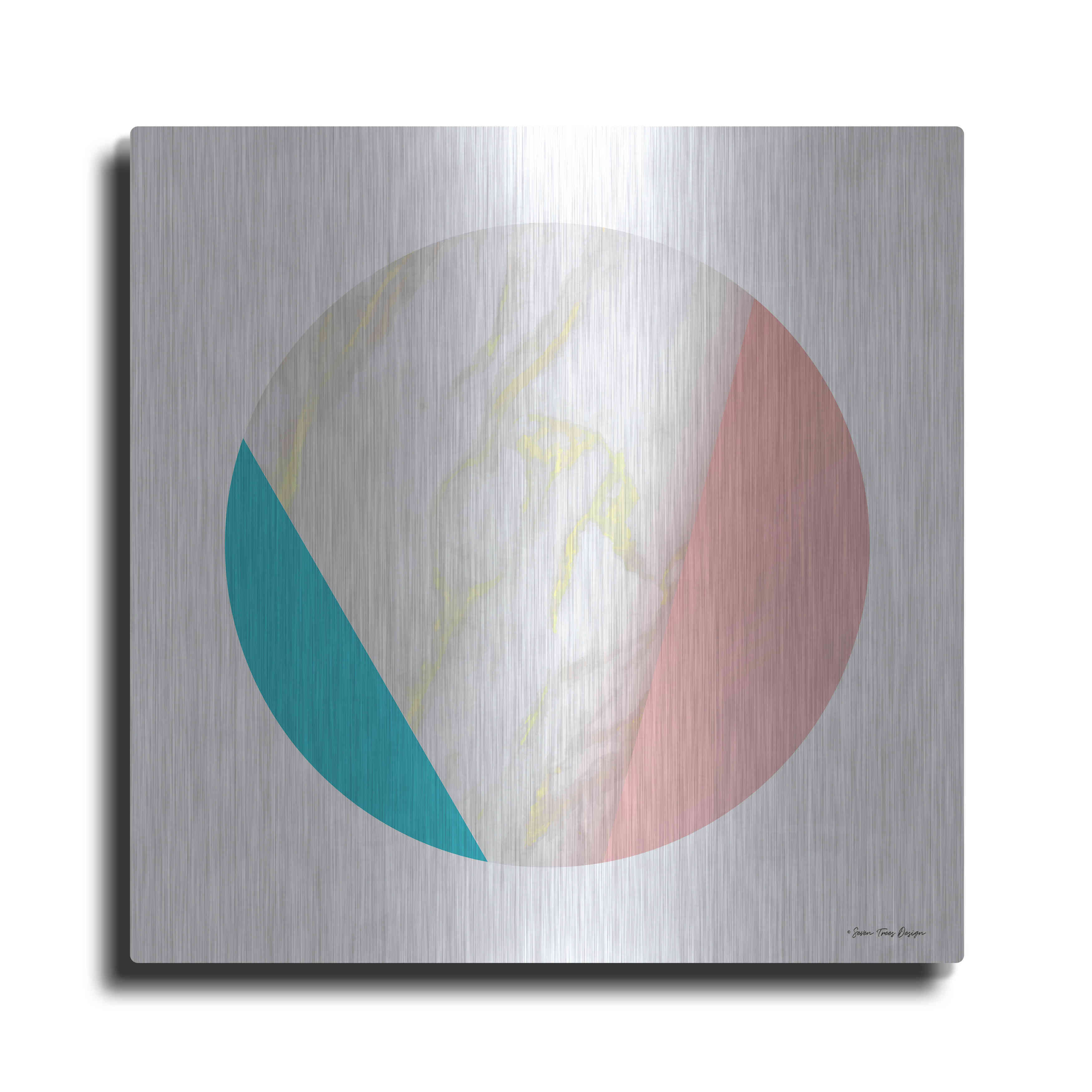 Luxe Metal Art 'Pink Marble Circle III' by Seven Trees Design, Metal ...