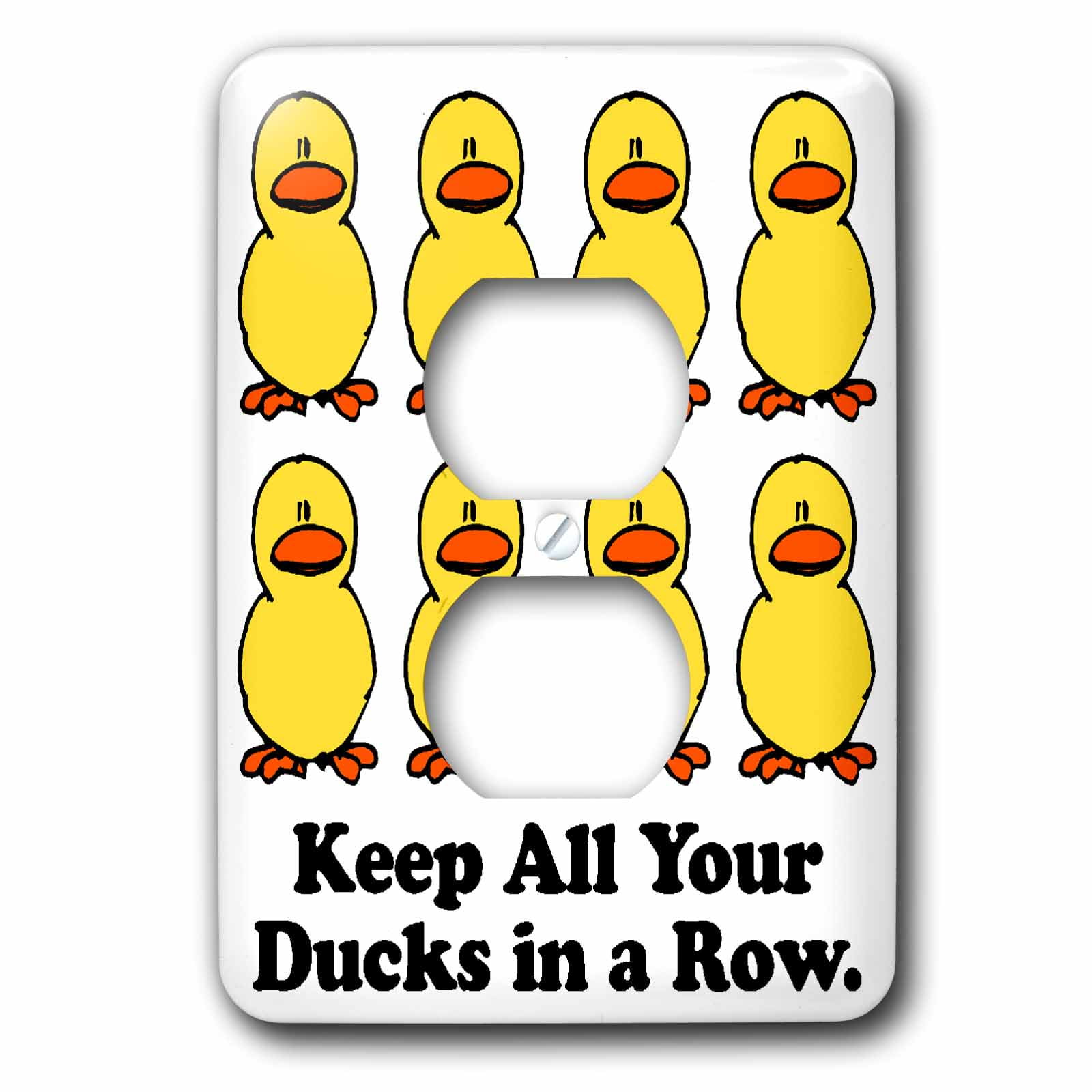 Funny Keep All Your Ducks in a Row Cartoon Design 2 plug outlet cover ...