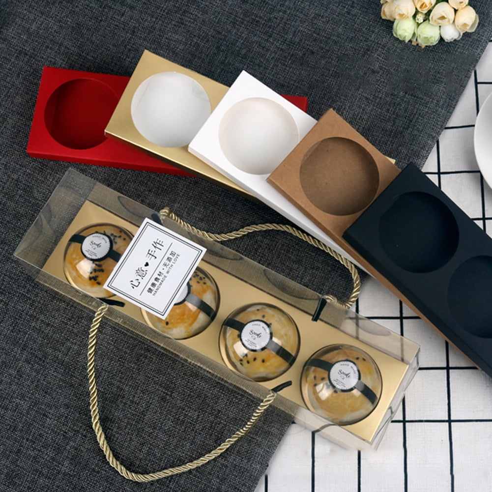 SPRING PARK 10Pcs Clear Black Base Plastic Holder Pie Cake Tart Slice ...