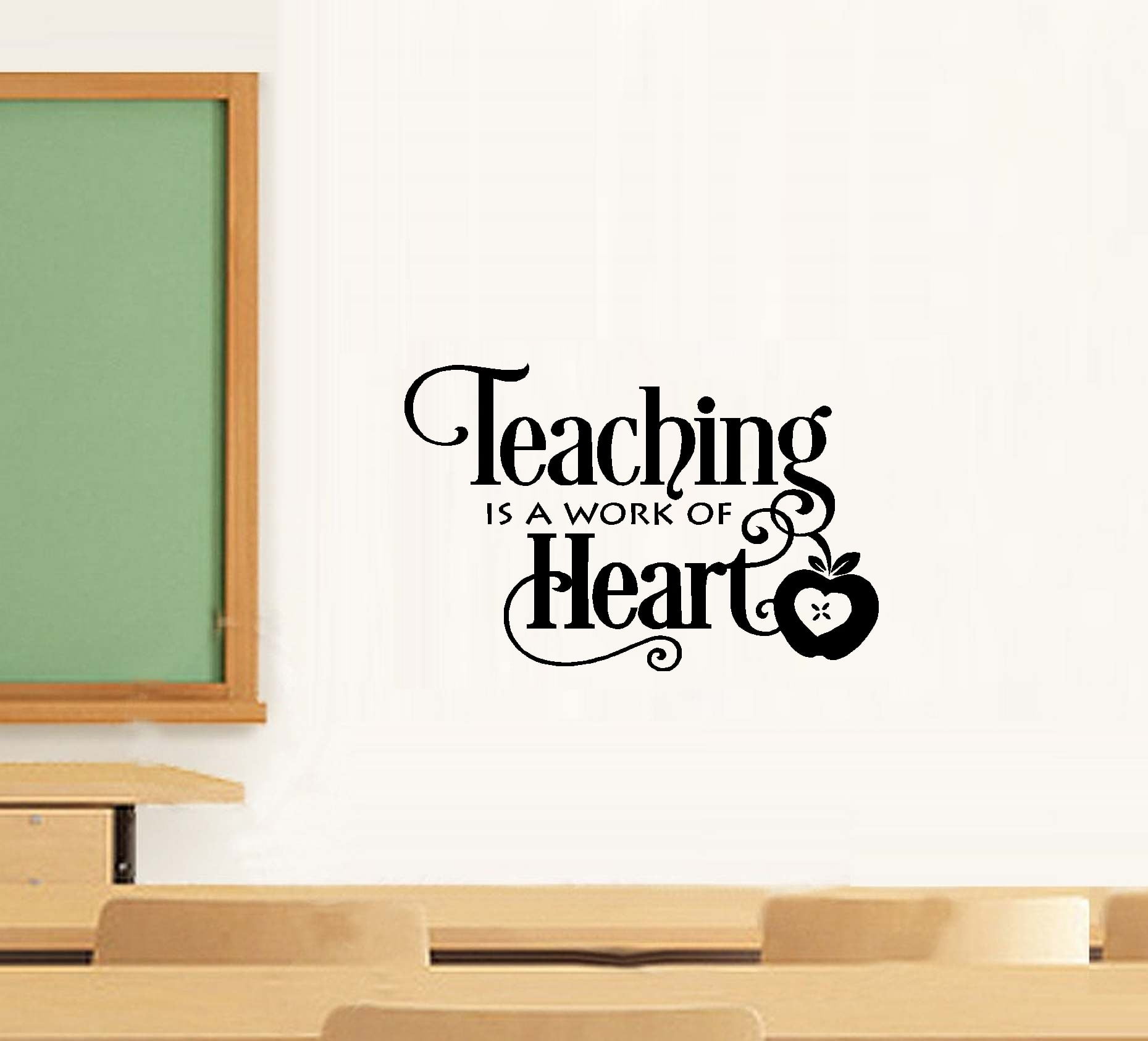 Decal ~ Teaching is a work of Heart: Wall Decal 13" x 20" - Walmart.com