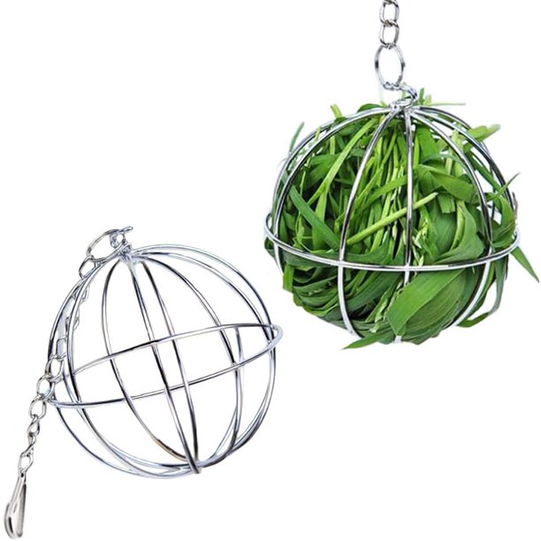 Hongchun 2 Pieces Pet Grass Ball Stainless Steel Hanging Hay Ball ...