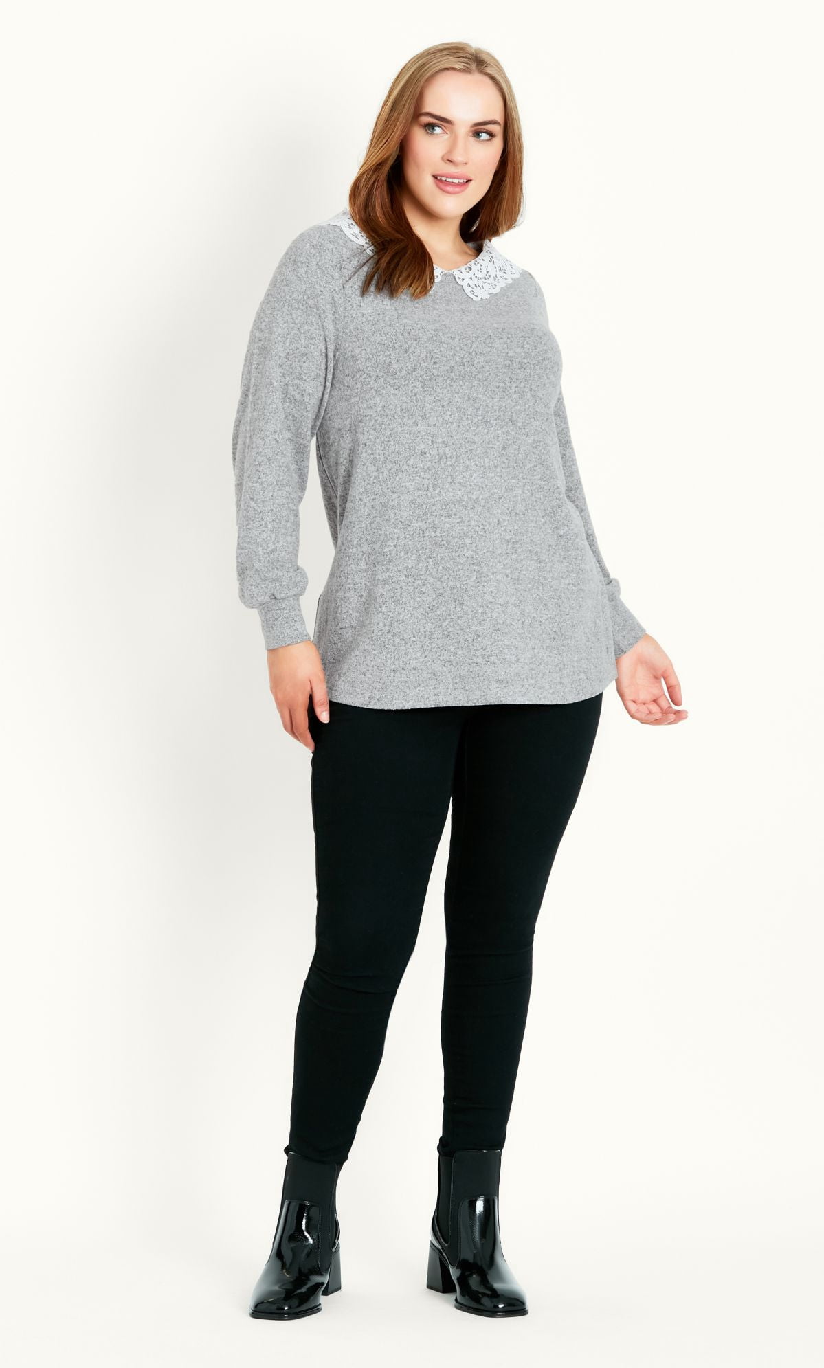 Evans Women's Plus Size Soft Touch Collar Top - Walmart.com