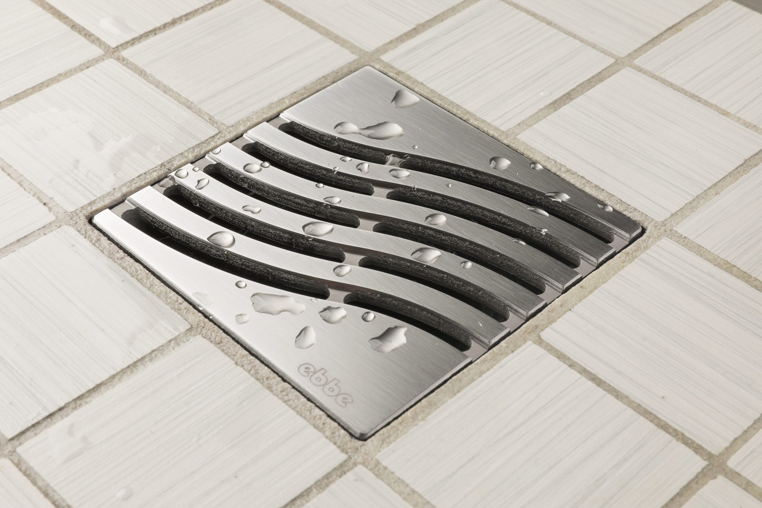 Ebbe Unique Square Shower Drain Grate Tsunami - Stainless Steel - Satin ...