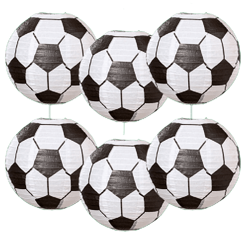 UNIQOOO 6PCS Soccer Ball Football Sports Paper Lantern Set, Ceiling ...